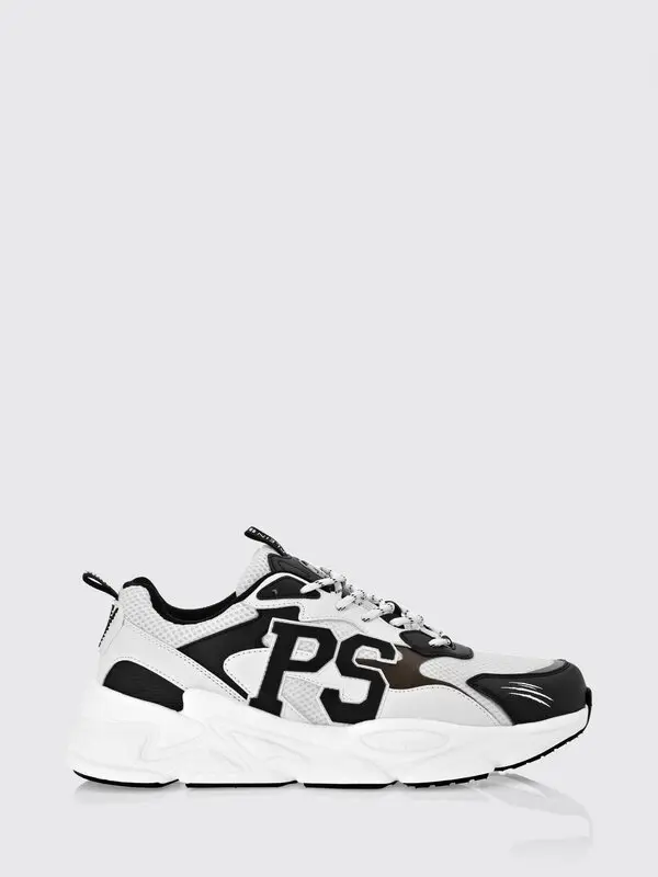 PLEIN SPORT Low-top Leather And Mesh Monogram Sneakers - White 1