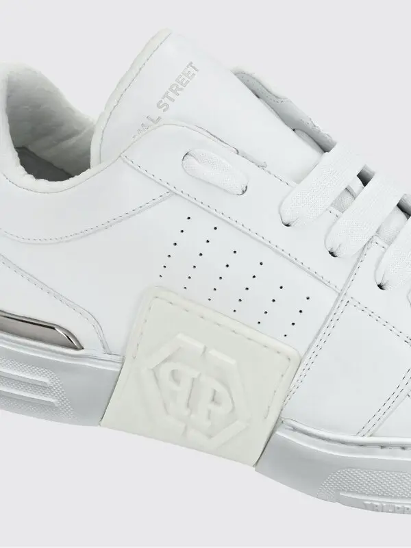 Philipp Plein Royal Street Smooth Leather Sneakers With Hexagon Logo