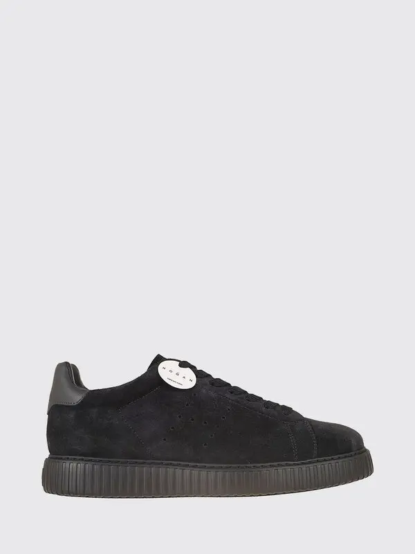 Hogan Suede Lace-up Sneakers With Perforated H Logo - Blue