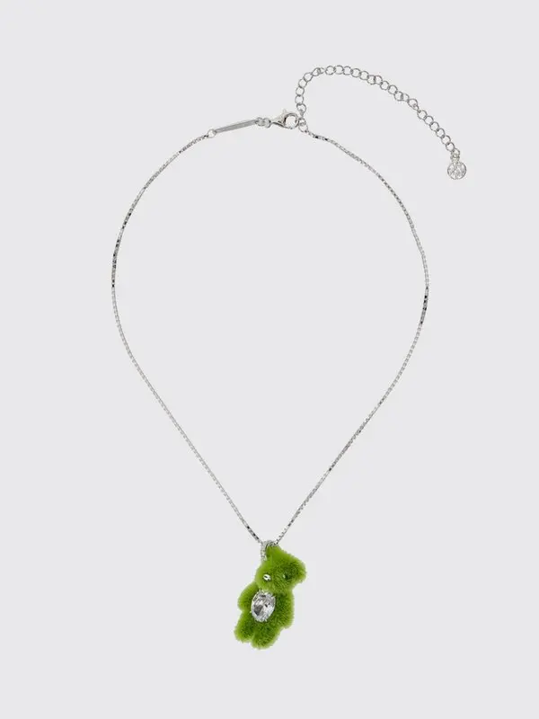 YVMIN 18k Gold-plated Silver Choker With Rhinestone Pendant - Green