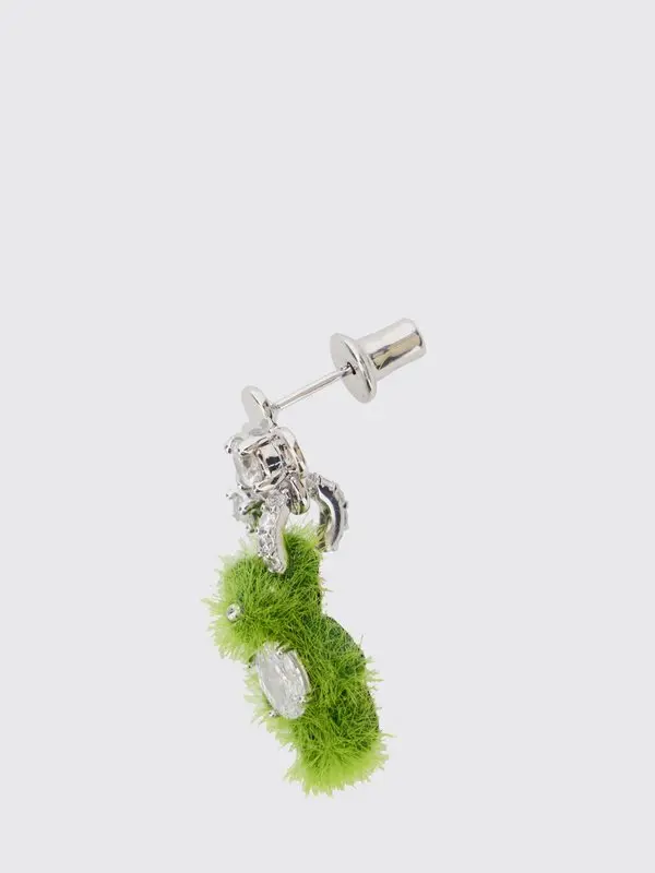 YVMIN 18k Gold-plated Silver Dangle Earrings With Rhinestones - Green