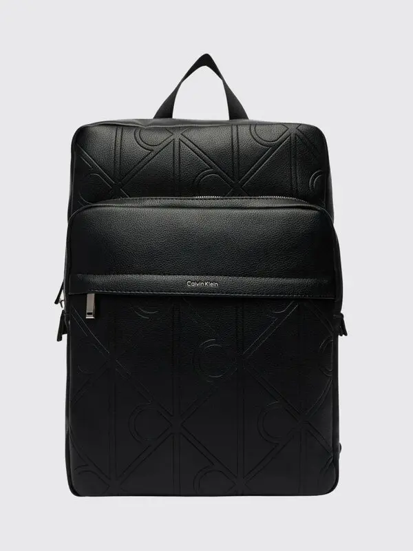Calvin Klein Textured Logo Backpack - Black