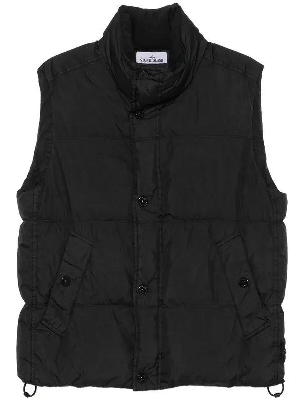 Stone Island Wind-resistant Down Vest With Water-repellent Treatment - Black