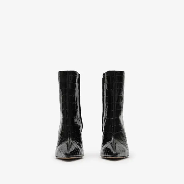 Burberry Crocodile-effect Leather Dame Ankle Boots