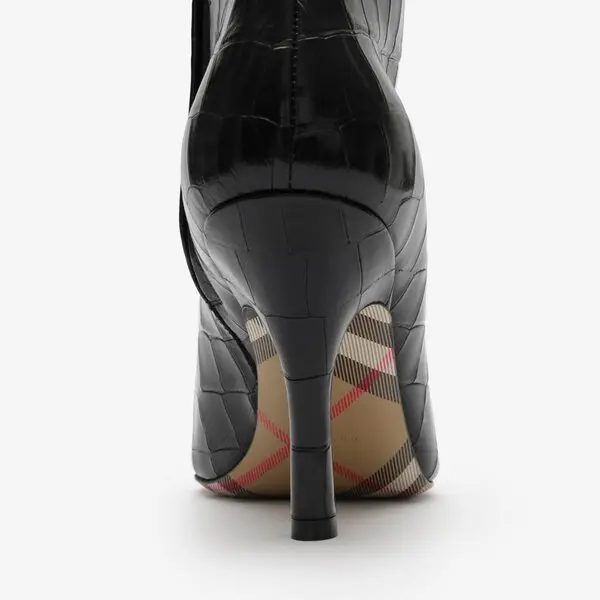 Burberry Crocodile-effect Leather Dame Ankle Boots