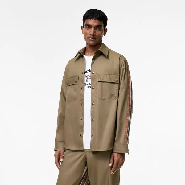 Burberry Tropical Gabardine And Check Shirt