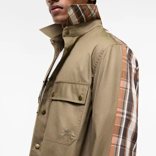 Burberry Tropical Gabardine And Check Shirt