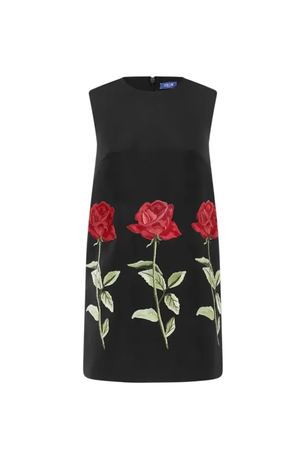 LEO LIN Yvonne Embroidered Rose Mini Dress