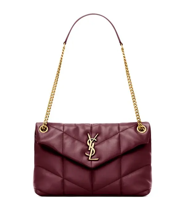 Saint Laurent Small Puffer Shoulder Bag - Burgundy