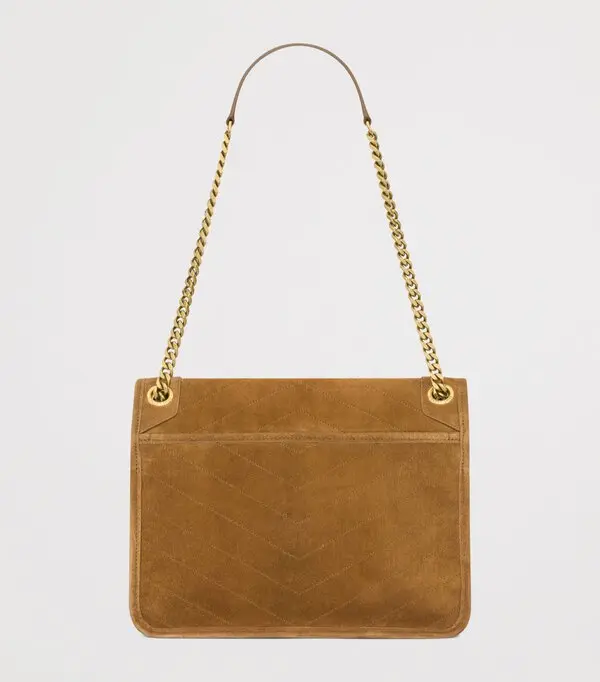 Saint Laurent Medium Suede Niki Shoulder Bag - Beige