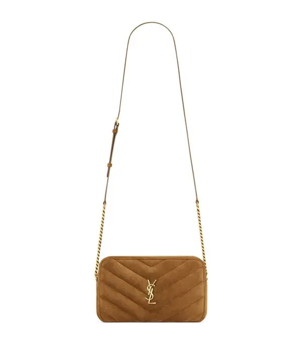 Saint Laurent Suede Loulou Camera Bag - Beige