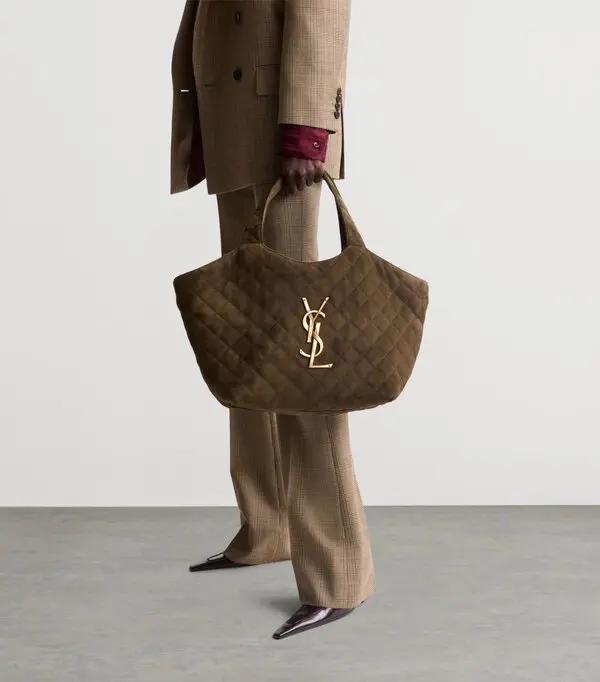 Saint Laurent Medium Suede Icare Tote Bag