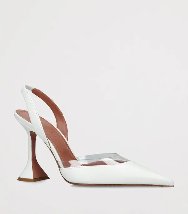 Amina Muaddi Leather Lara Slingbacks 95