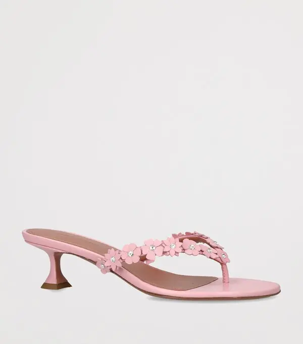 Amina Muaddi Janis Heeled Sandals - Pink