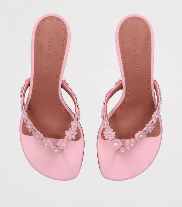Amina Muaddi Janis Heeled Sandals - Pink