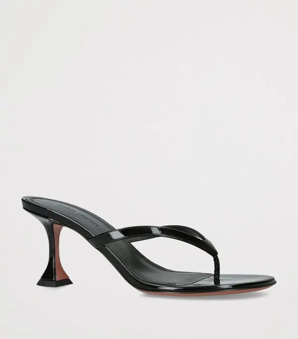 Amina Muaddi Patent Leather Juliette Heeled Sandals 70