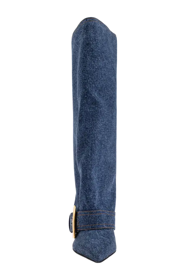 Balmain Denim Heeled Boots