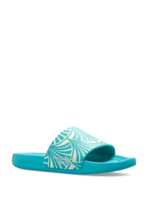 Mcm X Dj Khaled Graphic Print Rubber Slides