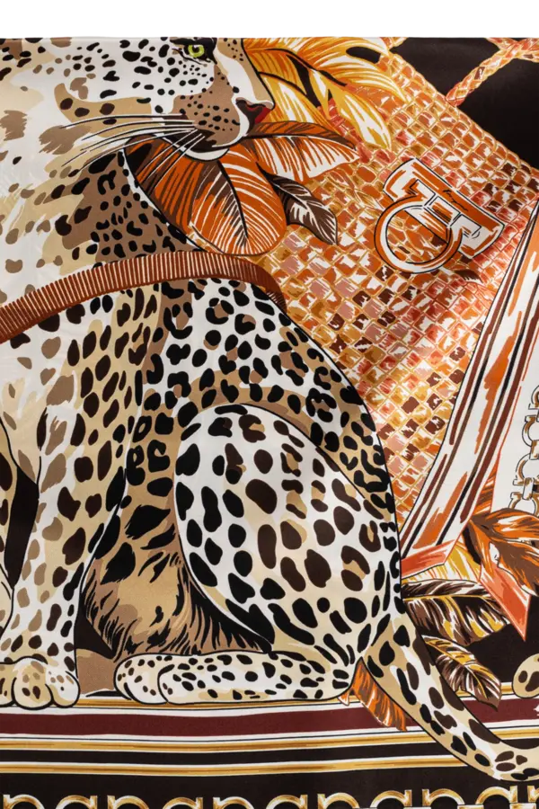 FERRAGAMO Silk Scarf With Print