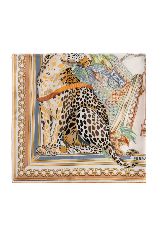 FERRAGAMO Silk Scarf With Print - Multicolour