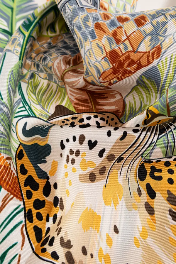 FERRAGAMO Silk Scarf With Print