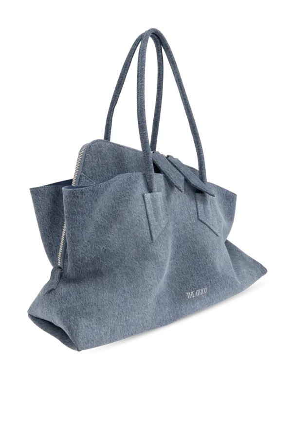 Attico La Passeggiata" Medium Bag In Cotton Denim - Blue