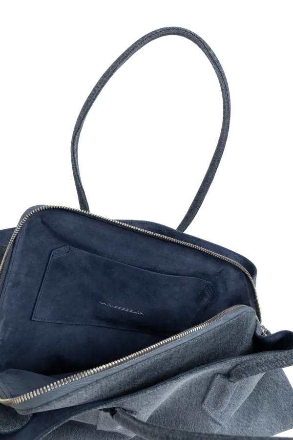 Attico La Passeggiata" Medium Bag In Cotton Denim - Blue