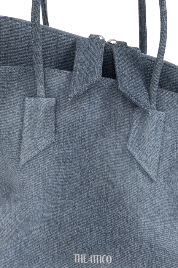 Attico La Passeggiata" Medium Bag In Cotton Denim - Blue