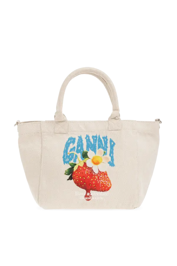 GANNI Bag With A Colorful Pattern - Cream