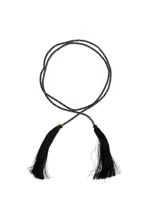 FORTE_FORTE Braided Belt With Shimmering Crystals