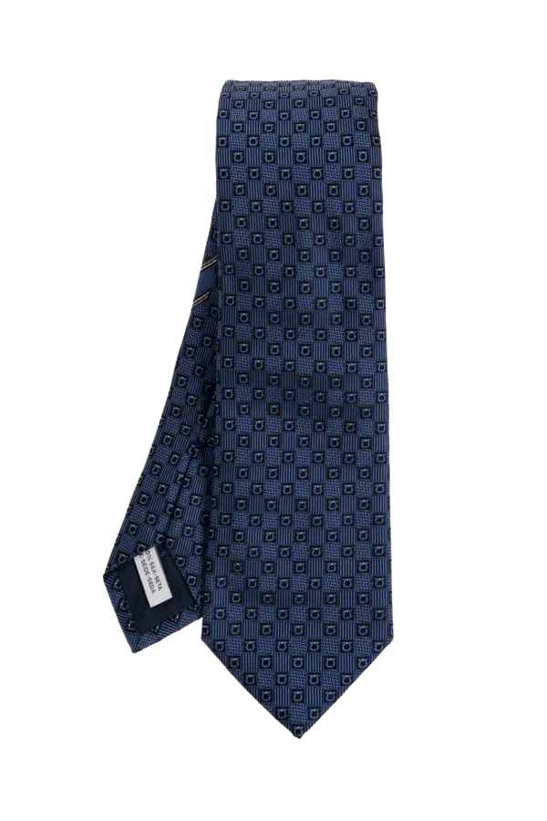 FERRAGAMO Silk Tie - Navy Blue