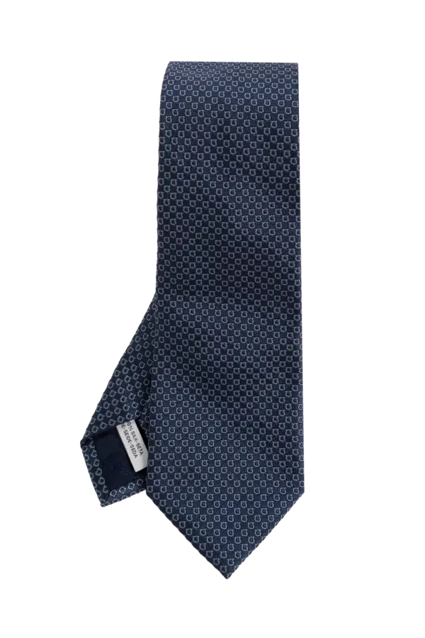 FERRAGAMO Silk Tie - Navy Blue