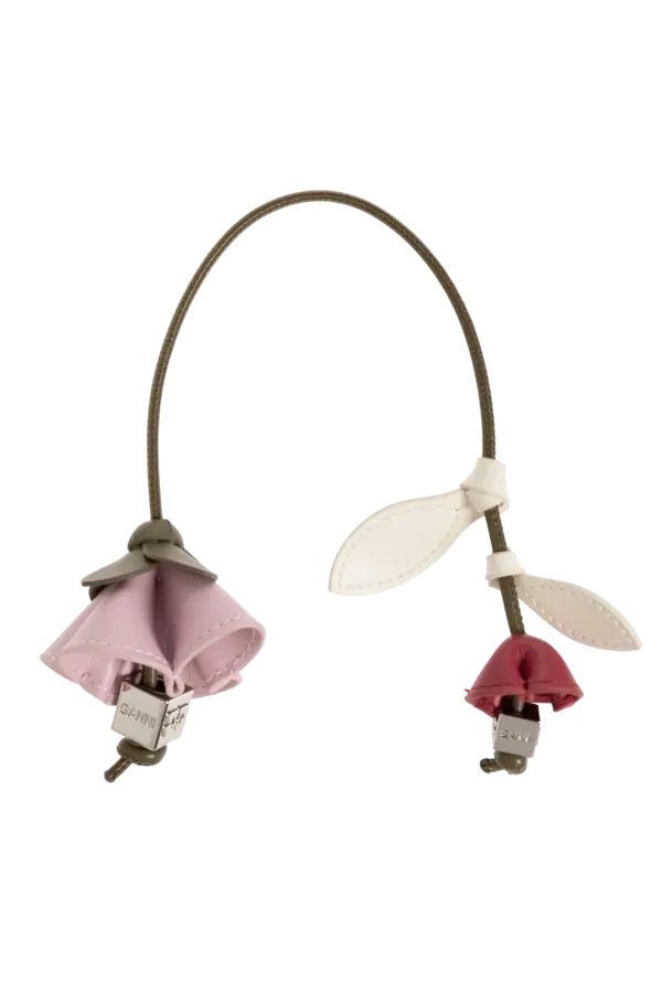 GANNI Bag Charm With Floral Motif - Multicolour