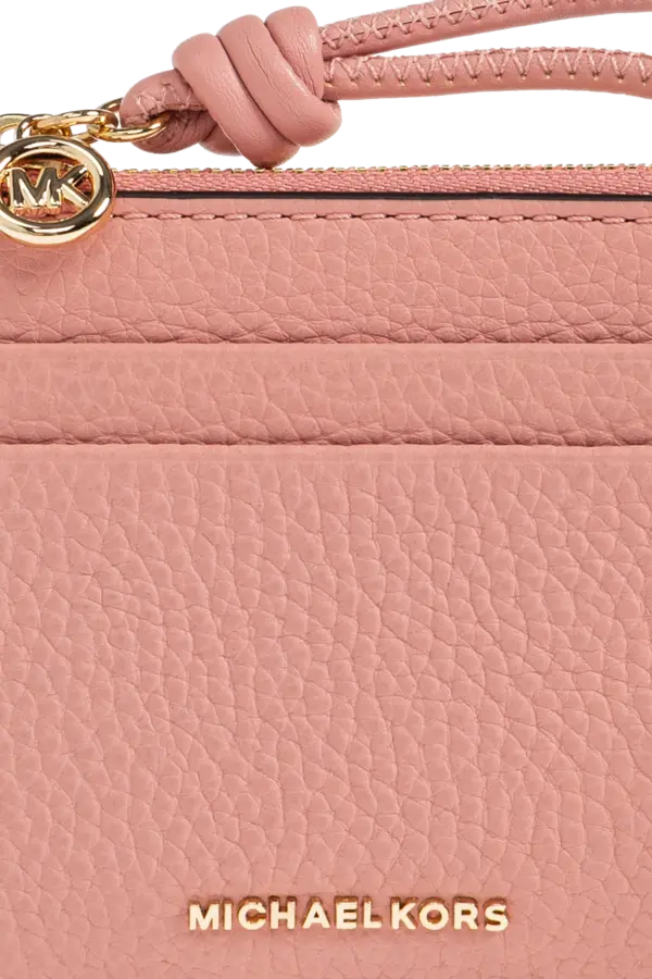 Michael Kors Leather Card Holder With Logo