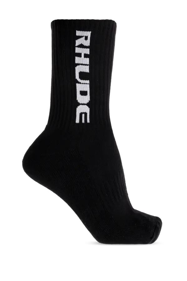 Rhude Socks With Logo - Black