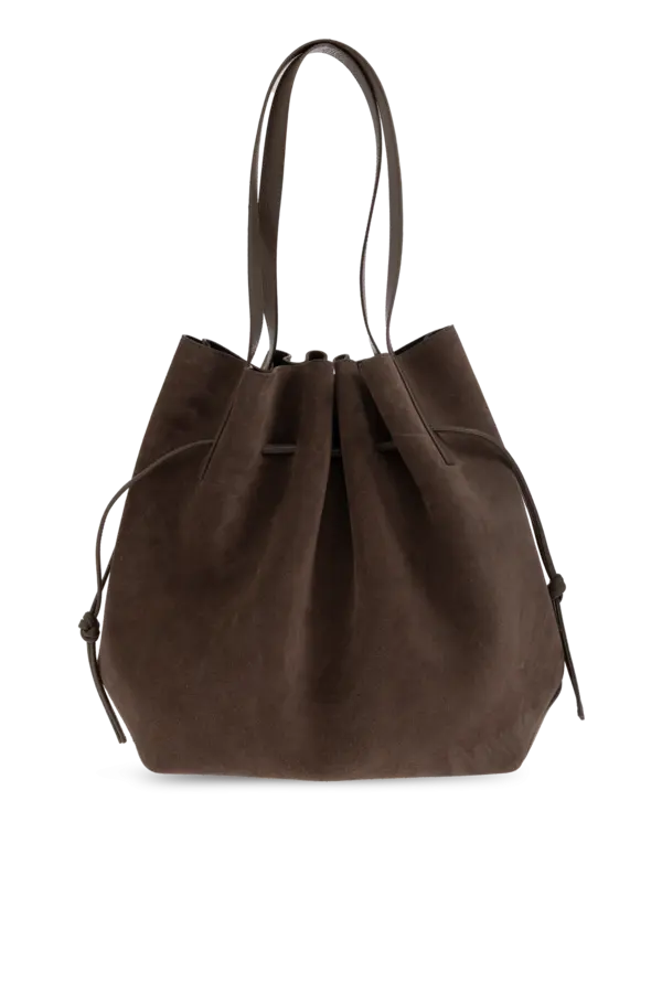 Yuzefi Scallop" Shopper Bag In Suede And Leather - Brown