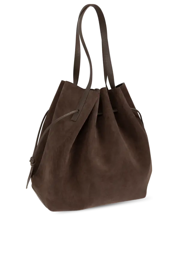 Yuzefi Scallop" Shopper Bag In Suede And Leather - Brown