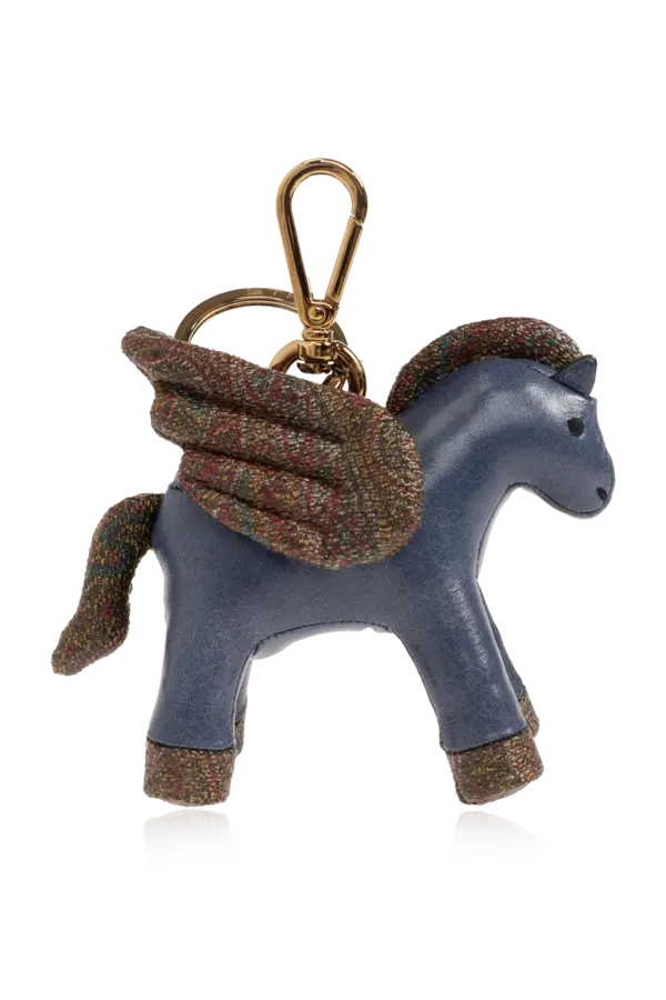 Etro Pegaso-shaped Keychain - Navy Blue