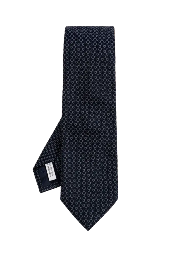 FERRAGAMO Silk Tie - Navy Blue