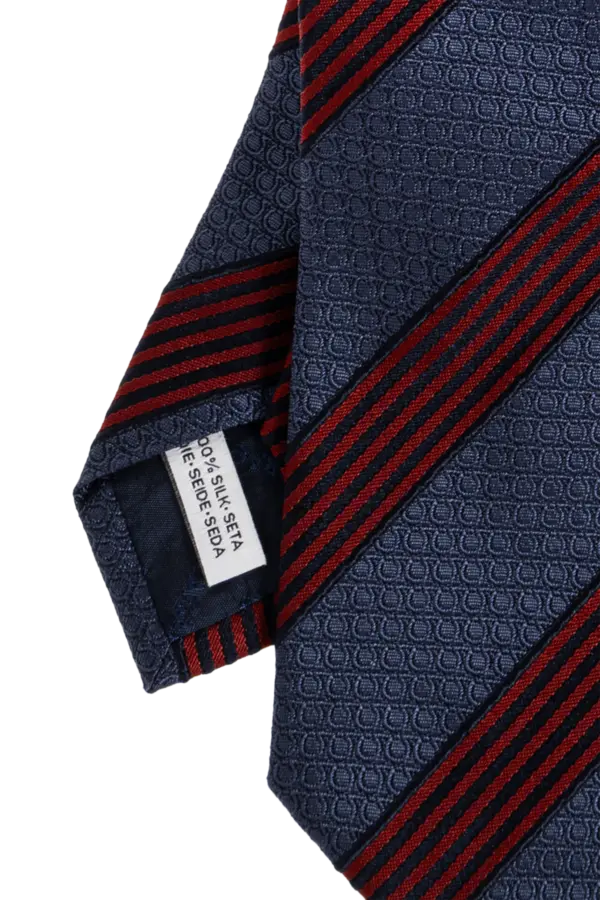 FERRAGAMO Silk Tie - Navy Blue
