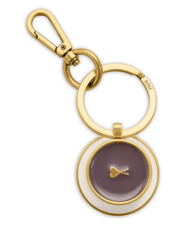 AMI Paris Coffee Cup Charm Keychain With Logo Hook Closure - Ecru