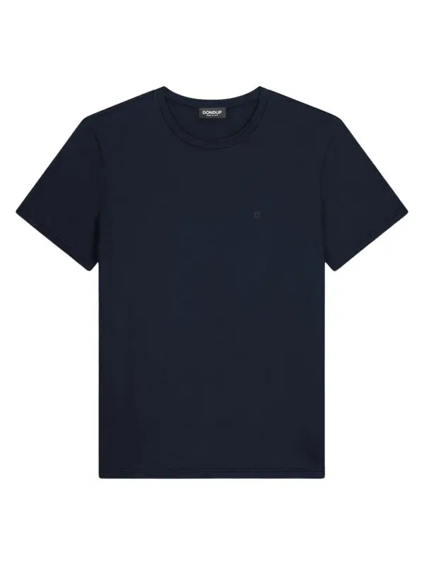 DONDUP Logo Round Neck Short Sleeve T-shirt For - Navy