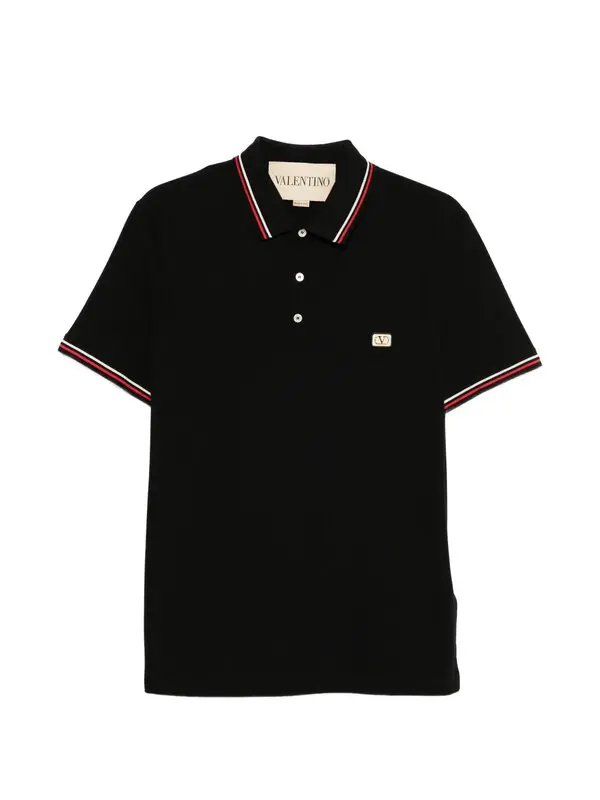 Valentino Garavani Pocket Trim Polo Shirt - Black