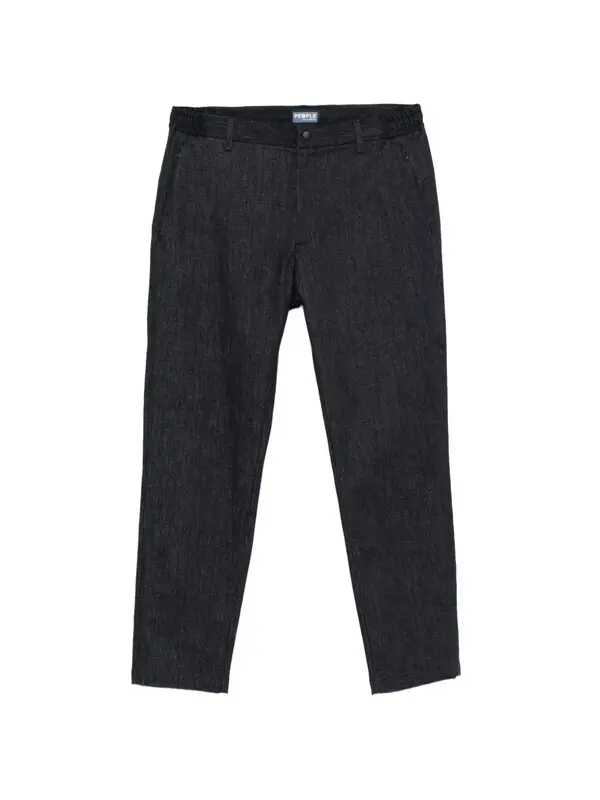 PEOPLE OF SHIBUYA Tailored Straight Leg Trousers - Navy