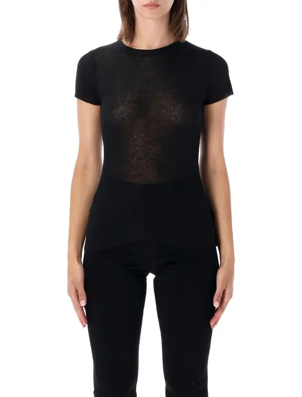 JAMES PERSE Cotton-cashmere Crewneck T-shirt - Nero