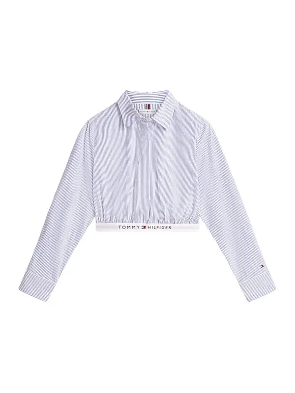 Tommy Hilfiger Striped Cotton Shirt - Light Blue