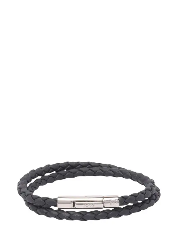 TOD`S Tod's Leather Band With Engraved Logo - Navy