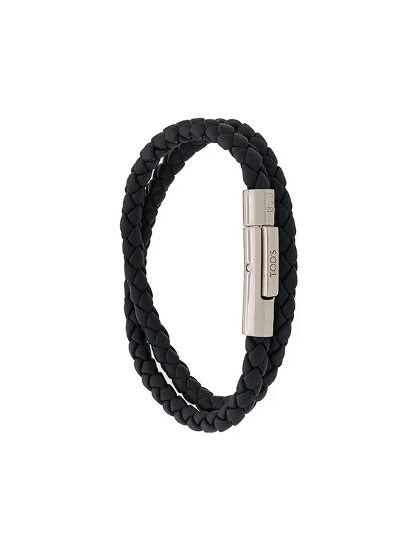 TOD`S Tod's Leather Band With Engraved Logo - Navy