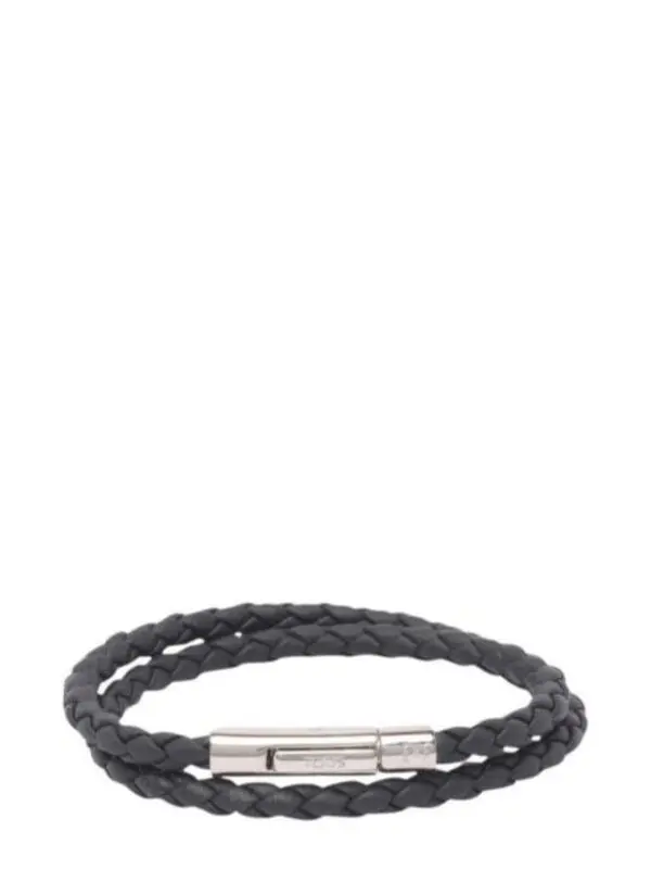 TOD'S Leather Band With Engraved Logo - Navy