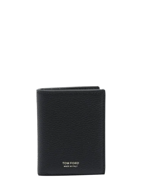 TOM FORD Pebbled Leather Bifold Wallet - Black